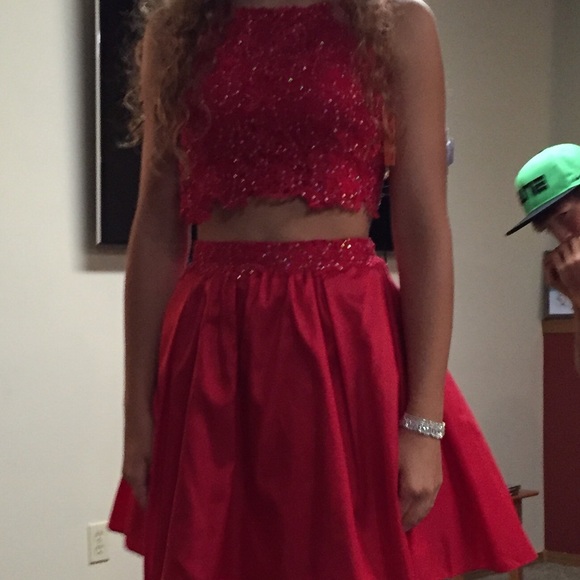 Narianna | Dresses | Two Piece Red Homecoming Dress | Poshmark